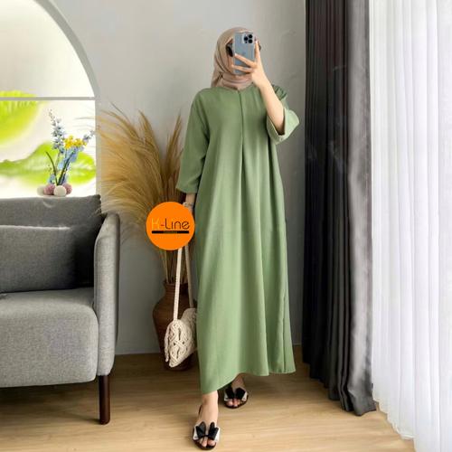 Jual DASTER POLOS LENGAN 3/4 GAMIS RESLETING PANJANG DRESS BUSUI BUMIL ...