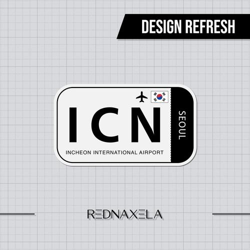 Jual Stiker Vinyl Incheon International Airport Code ICN Sign Sticker ...