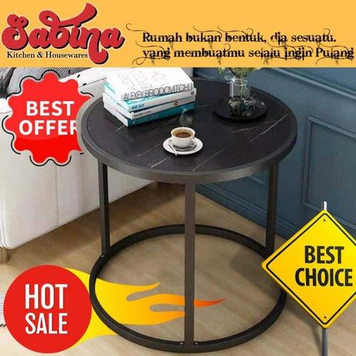 Jual Meja Sudut Bulat Minimalis Side Table Marbel European Style Round ...