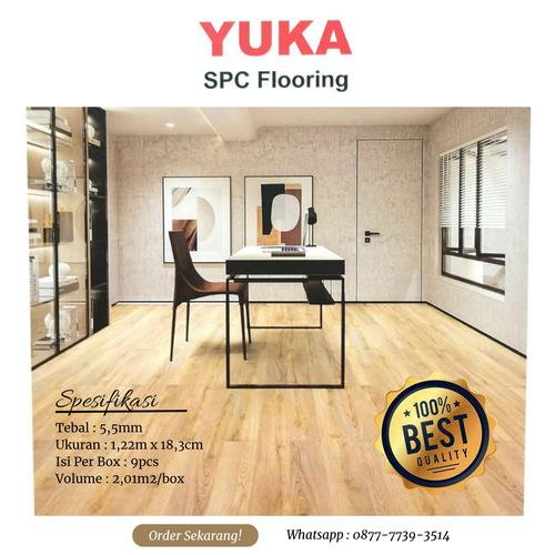 Jual SPC Flooring 5,5mm Klik / SPC YUKA (2,01m2/Box) Motif Wood Stone ...