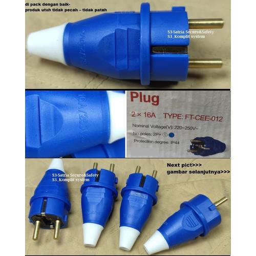 Jual Biru male plug steker 16A 250V colok kan listrik cowo colokkan ...