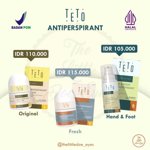 Jual Teto Antiperspirant Roll On / Hand & Foot Spray - 30ml - Hand&Foot ...