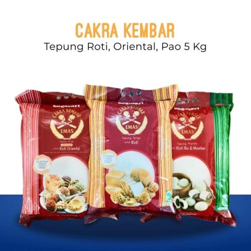 Jual Tepung cakra emas 5kg/cakra pao 5kg/cakra oriental premium 5kg ...