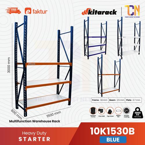Jual RAK GUDANG Besi 1 Ton STARTER P 1.5Mtr Tinggi 3M Frame Biru Multi ...