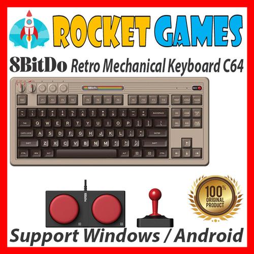 Promo 8Bitdo Retro Mechanical Keyboard Wireless Portable for Windows Android C64 Edition Cicil 0 ...