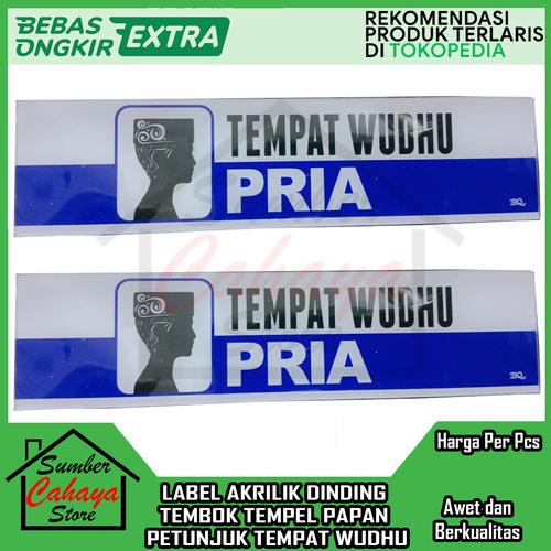 Jual Papan Akrilik Sign Board Tempat Wudhu Pria Stiker Petunjuk Tulisan ...