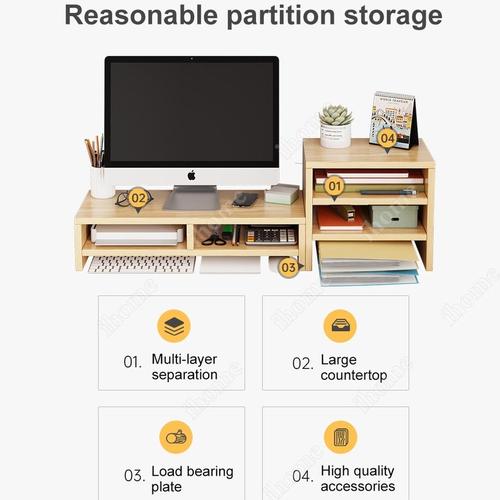 Jual Stand Monitor Kayu Meja Monitor Rak Monitor Desktop Dudukan ...