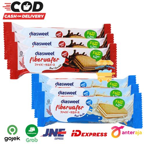 Jual Diasweet Fiberwafer High Fiber 18gr Sugar Free Chocolate Vanilla ...