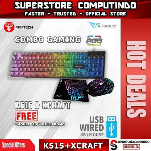 Promo Fantech Shikari K515|K-515 Transparent Keycaps Membran Gaming Keyboard Combo Alcatroz ...