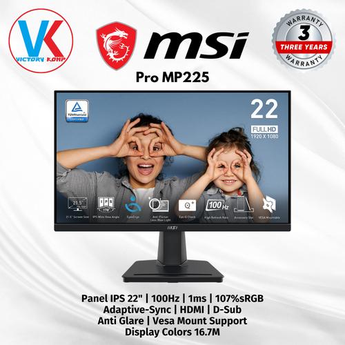 Jual Monitor MSI Pro MP225 22" 100Hz IPS 1ms 107% sRGB FullHD FHD ...