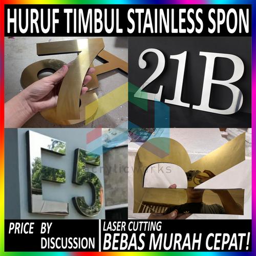 Jual Huruf Timbul Besi Stainless Steel Spon Ati Eva Bebas Murah Cepat ...