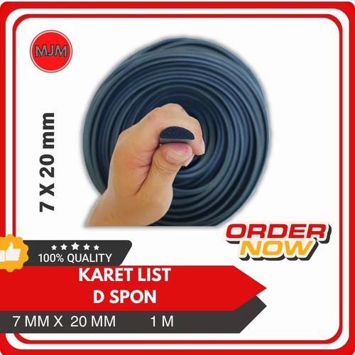 Jual Karet List D Spon Setengah Lingkaran Peredam Pintu 7x20mm ...