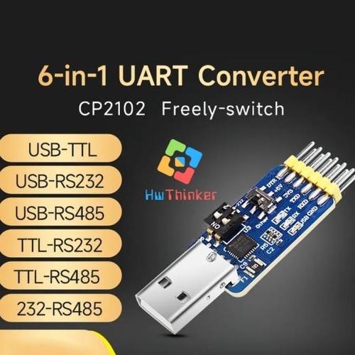 Jual CONVERTER USB SERIAL UART TTL 5V RS232 RS485 6 IN ONE CP2102 WITH ...