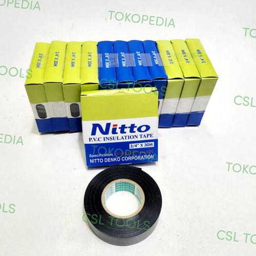 Jual NITTO Isolasi Listrik ORIGINAL ASLI Tape Hitam PVC Kabel / Isolasi ...