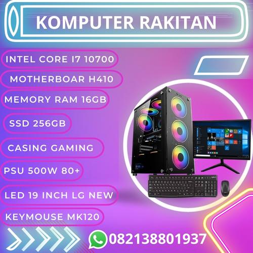 Jual PAKET PC RAKITAN i7 10700 16GB SSD 256GB + LED 19" + KEYB MOUSE ...