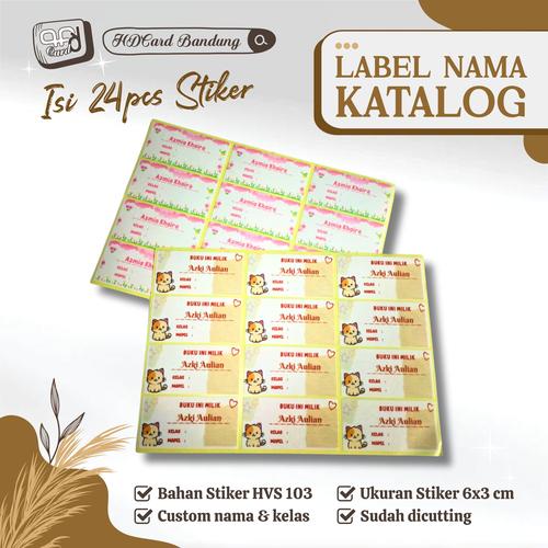 Jual Label Nama Custom Sticker Sheets Isi 24pcs Stiker Nama Kelas Mapel ...