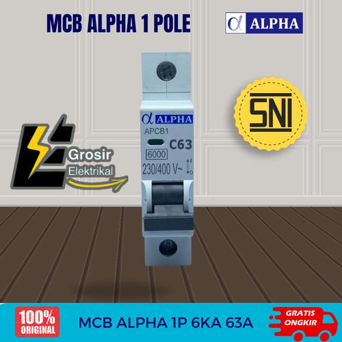 Jual MCB 1P 6KA 63A Brand Alpha - Jakarta Pusat - grosir elektrikal | Tokopedia