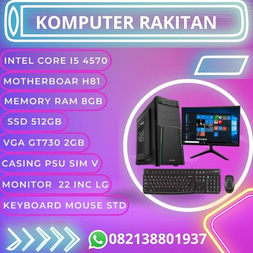 Jual PC RAKITAN LENGKAP I5 4570 8GB 512GB VGA GT730 CASE PSU SIM V ...