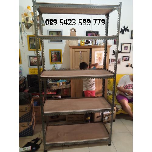 Jual Rak Besi Siku Lubang T180 P60 L40cm 5 Susun 4 Tiang Rak Toko Rak ...
