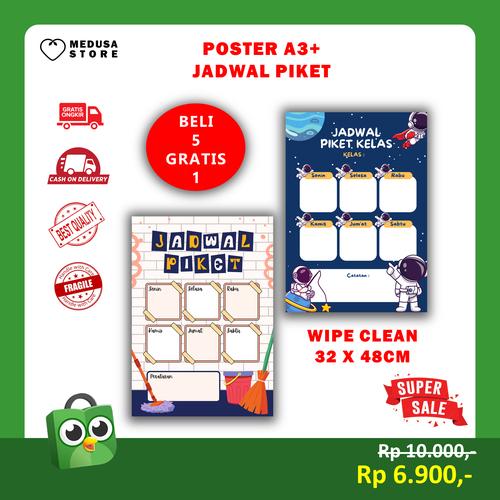 Jual POSTER EDUKASI / POSTER BELAJAR DAN SEKOLAH ANAK TEMA JADWAL PIKET ...