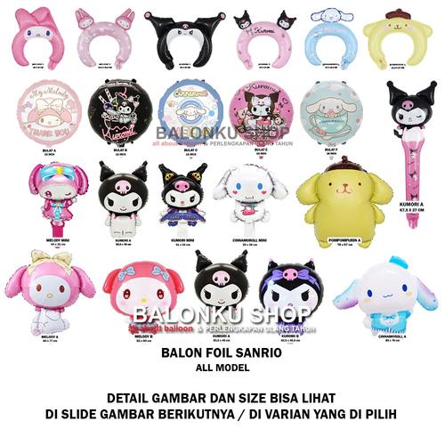 Jual Balon Foil Karakter Sanrio Melody Kuromi Cinnamoroll - Bando ...