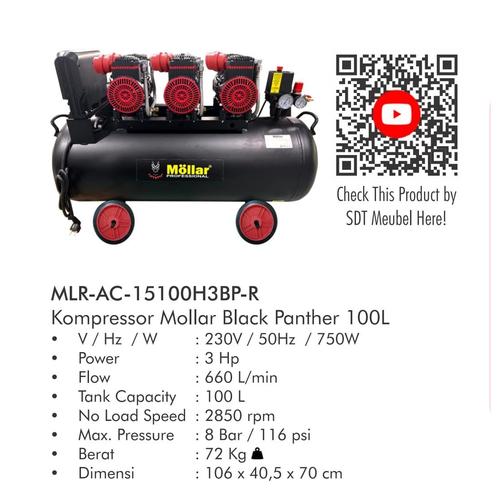 Jual MOLLAR 15100H3BP-R Kompresor BLACK PANTHER 3HP 3PK 100 Liter ...
