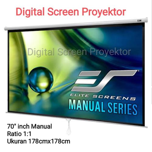 Jual Screen Projector 70" Wall / Layar Proyektor 70" Manual / tarik ...