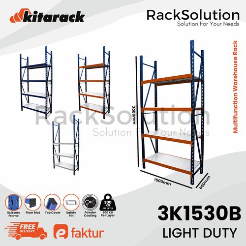 Jual Rak Gudang Besi 300kg / Layer Light Duty Starter Rak 3M P 1.5M ...
