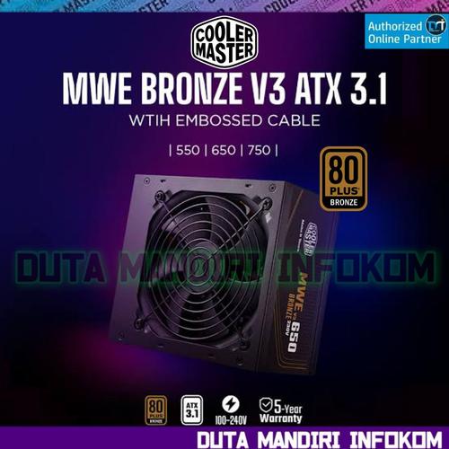 Promo Cooler Master MWE Bronze 550 650 750 V3 - 80+ Plus Bronze ...