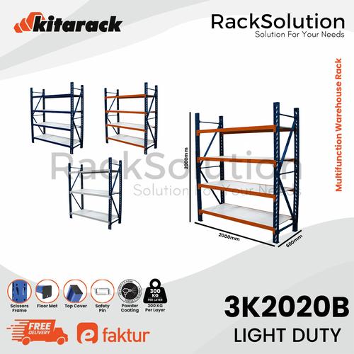 Jual Rak Gudang Besi 300kg / Layer Light Duty Starter Rack 2 Meter Biru ...