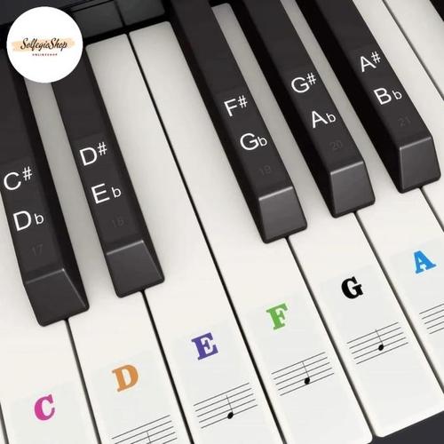 Jual stiker/sticker nada dan notasi balok untuk papan tuts piano ...