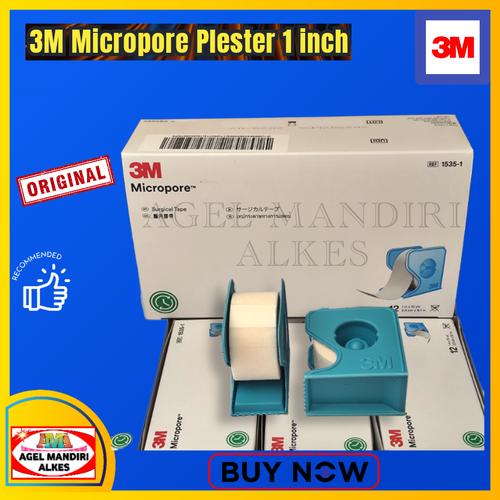 Jual 3M Micropore 1 inch / Surgical Tape Plester Luka / Plaster Putih ...