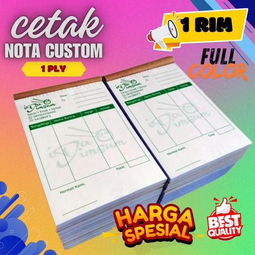 Jual Cetak Nota HVS 1 RIM 1 PLY Nota Toko Kwitansi Surat Jalan Invoice ...
