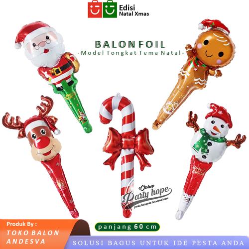 Jual isi 50 Balon Pentung Natal per pak / Balon Tongkat Natal / Balon ...
