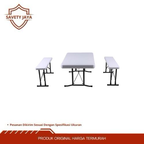Jual B105 Meja kursi lipat portabel putih Set Meja & Bangku Lipat 3 Pcs ...