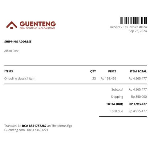 Jual Atap Bitumen Onduline Classic Hitam - Jakarta Pusat - Toko Genteng ...