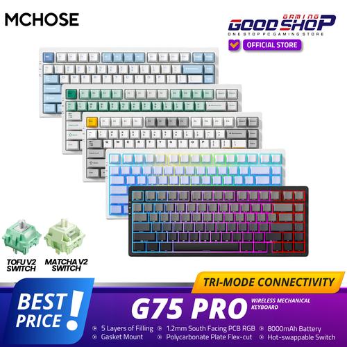 Promo MCHOSE G75 / G-75 Pro Tri-mode Gasket Structure Gaming Mechanical ...