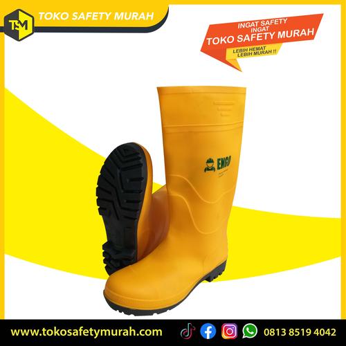 Jual Sepatu Boot Kuning Proyek Ujung Besi Steel Toe Safety Karet Rubber ...