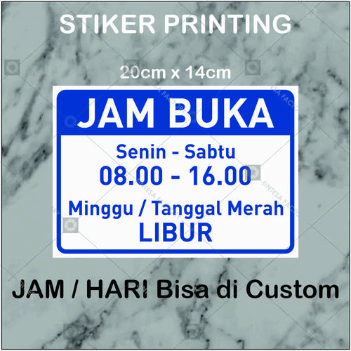 Jual Stiker Jam Buka Custom Toko Warung Ruko Puskesmas Klinik Dokter ...