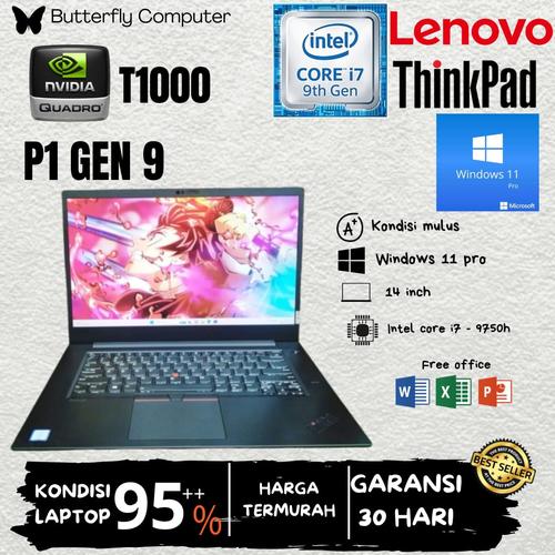 Jual Laptop Lenovo ThinkPad P1 workstation core i7 gen 9 - 32GB - 1TB ...