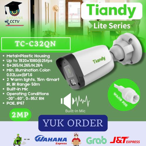 Jual IP CAMERA CCTV TIANDY TC-C32QN 2MP AUDIO POE ONVIF IR OUTDOOR ANTI ...