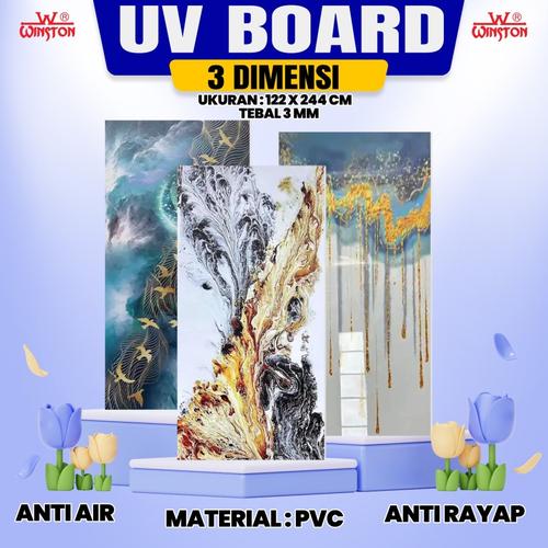 Jual UV Board Wallboard Panel PVC 3D 3 Dimensi Double Glossy Papan ...