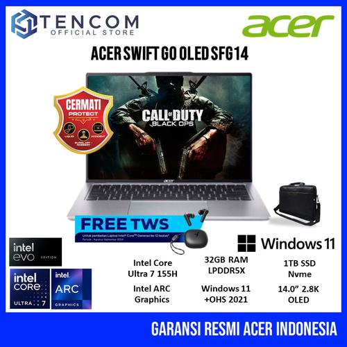 Promo ACER Swift GO OLED EVO SFG14 73 731A Ultra 7 155H 32/1TB SSD W11 ...