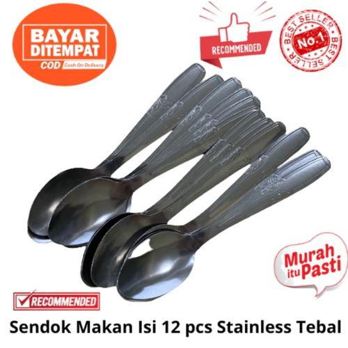Jual Sendok Makan Isi 12 Pcs Stainless Tebal 373 30gr Anti Karat Bahan ...