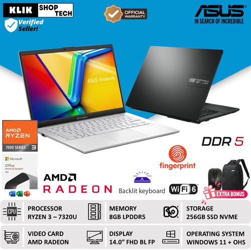 Jual ASUS Vivobook Go 14 E1404FA-FHD323 AMD Ryzen 3 7320U 8GB 256GB W11 ...