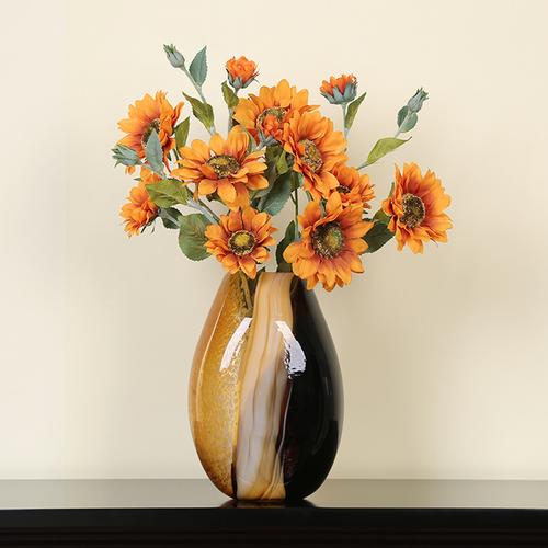 Jual Pajangan Meja Vas Kaca Bunga Unik / Amber Glass Vase 3839 - Size M ...