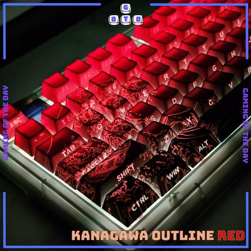 Jual Kanagawa Outline Red | Cherry Profile Keycaps | Side Print Shine ...