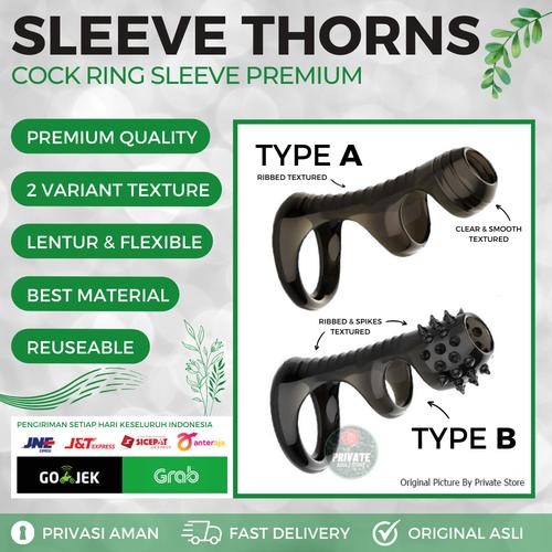 Jual COCK RING SLEEVE THORNS PREMIUM - 2 Variant Texture Polos Clear ...