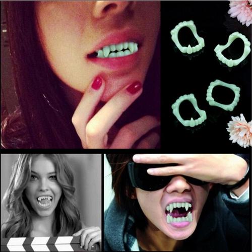Promo Gigi Palsu Taring Vampir Drakula Glow in the Dark Fake Fang ...