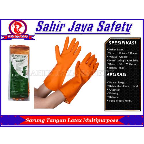 Promo Sarung Tangan Karet Latex Warna Orange Panjang 30cm Harga ...